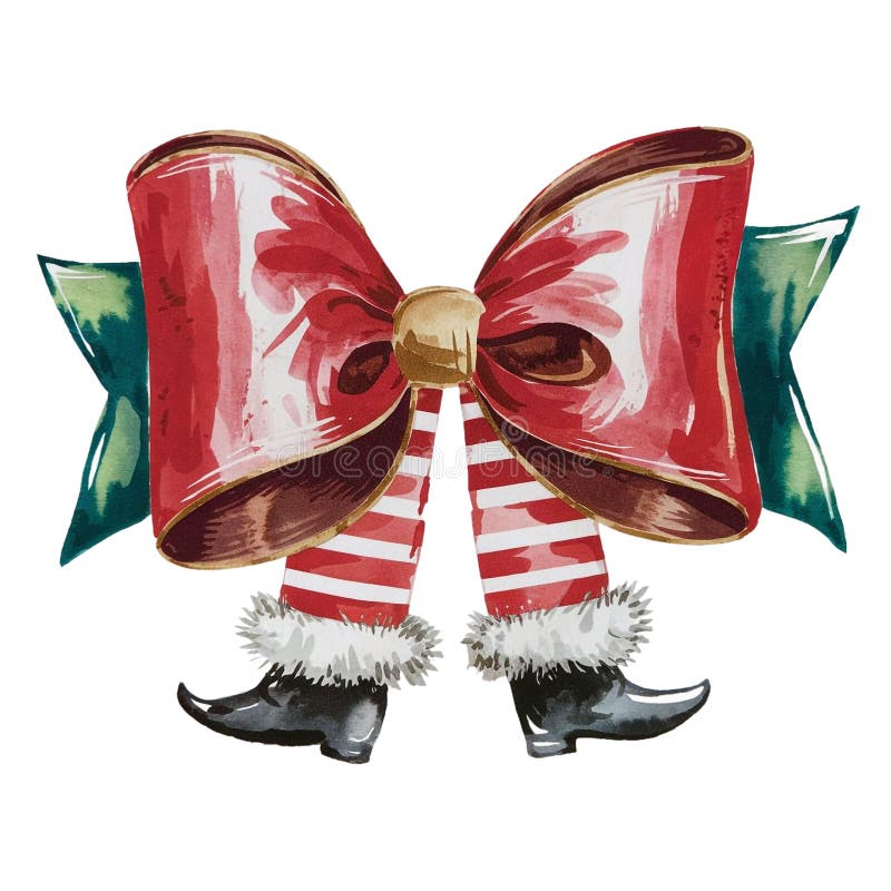 Merry Christmas Bow Design. Christmas Santa Claus Bow Stock ...