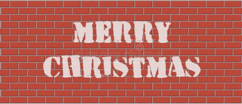 Merry Christmas - Brick Wall Background Stock Illustration ...