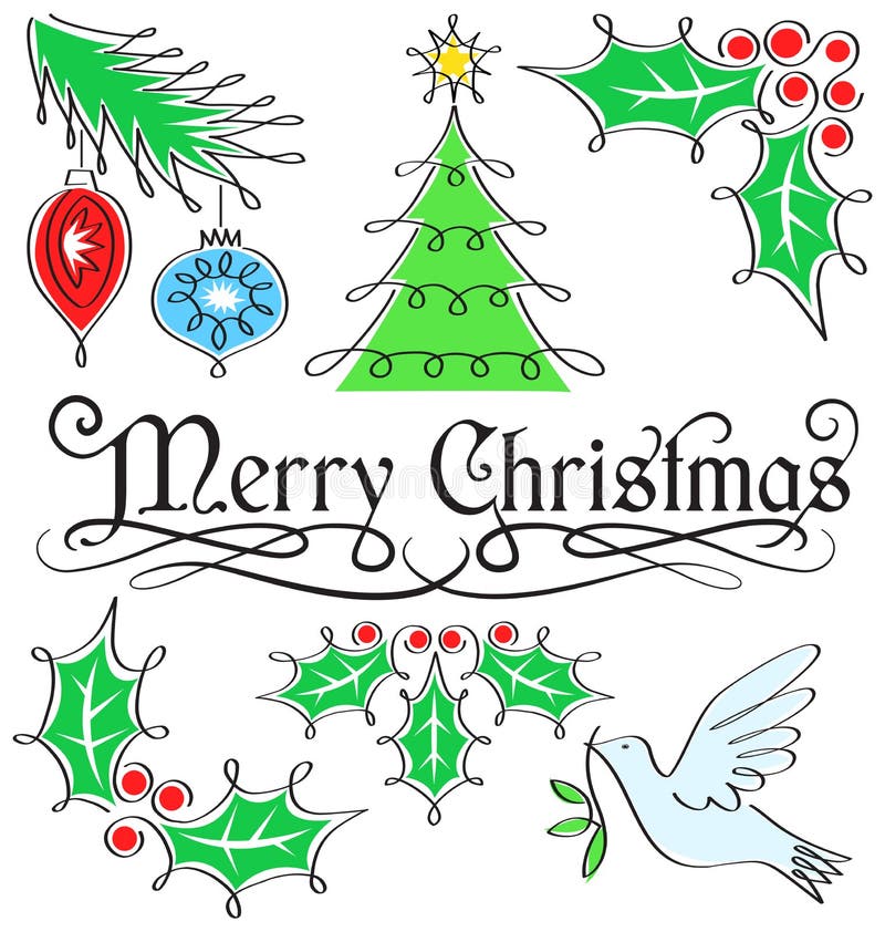 Merry Christmas Calligraphy Set/eps Stock Vector - Illustration of ...