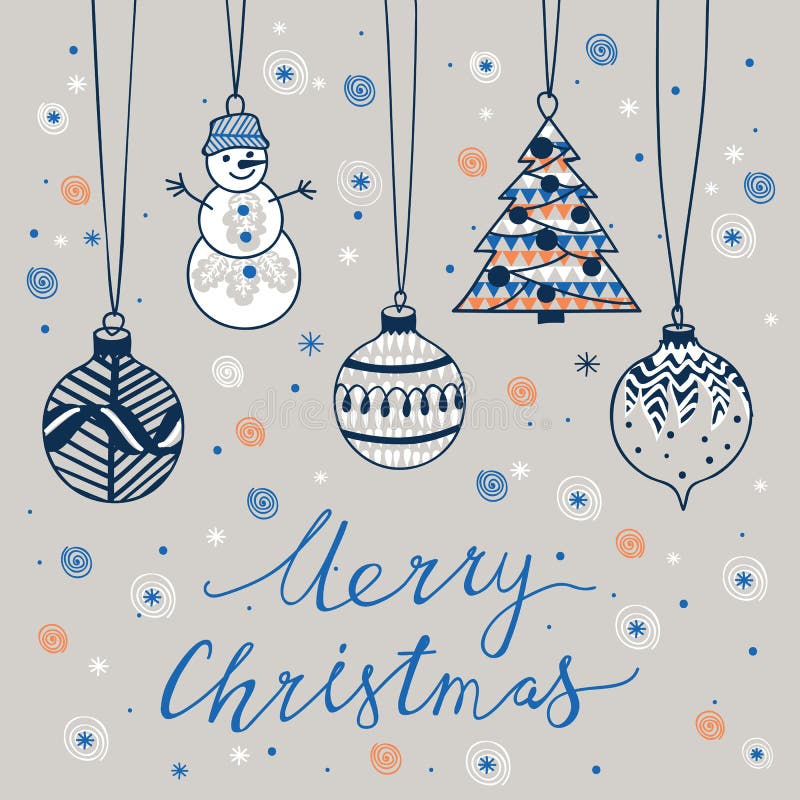 Cute Christmas doodles stock vector. Illustration of decorative - 17209636