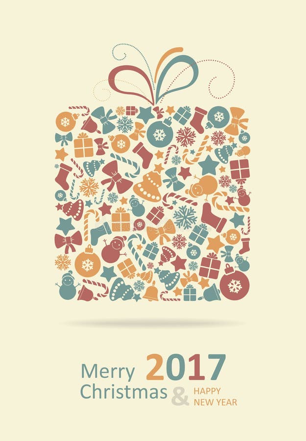 Merry Christmas Card Happy New Year Stock Illustration Illustration
