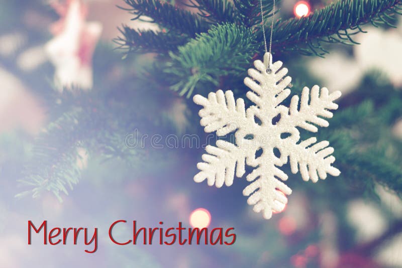 Merry Christmas Card. Snowflake Christmas Decoration Stock Image ...