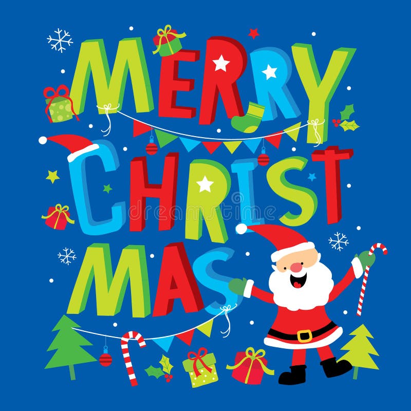 Merry Christmas Cartoon Vector Stock Vector - Illustration of vector ...