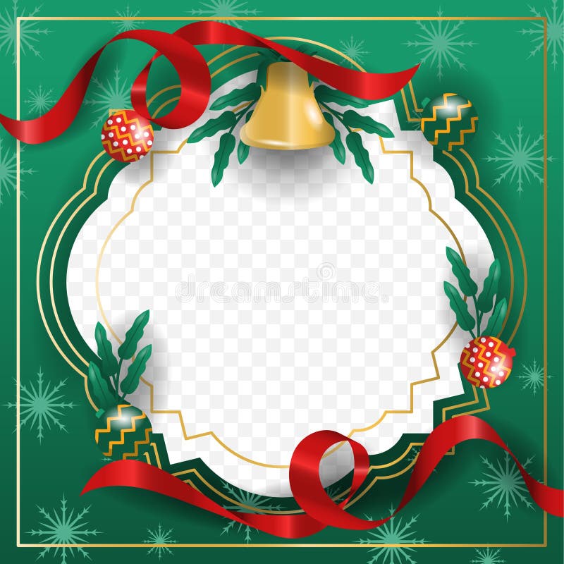 Merry Christmas Cool Green Background Blank Space Design Stock Vector ...