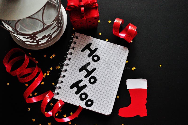 Ho Ho Hoo Write between Winter Decorations Stock Image - Image of ...