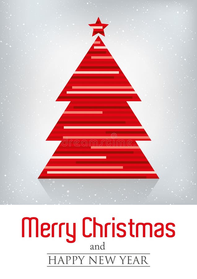 Merry Christmas Design Red Tree Stock Vector - Illustration of chic ...