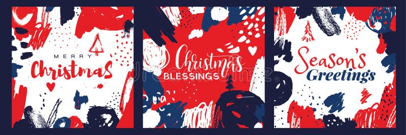 Merry Christmas Doodle Square Visuals Stock Vector - Illustration of ...