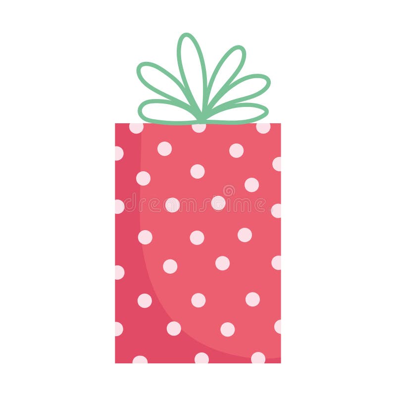 Merry Christmas, Dotted Gift Box Celebration Icon Isolation Stock ...