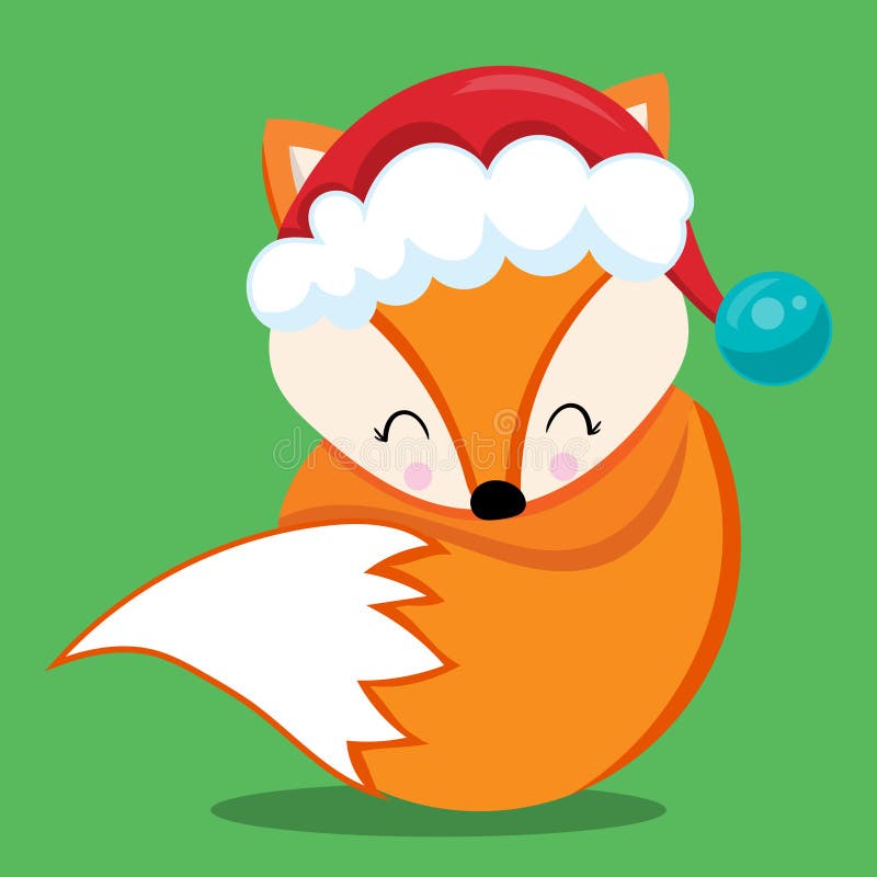 Merry christmas fox 07 stock vector. Illustration of vector - 198989518