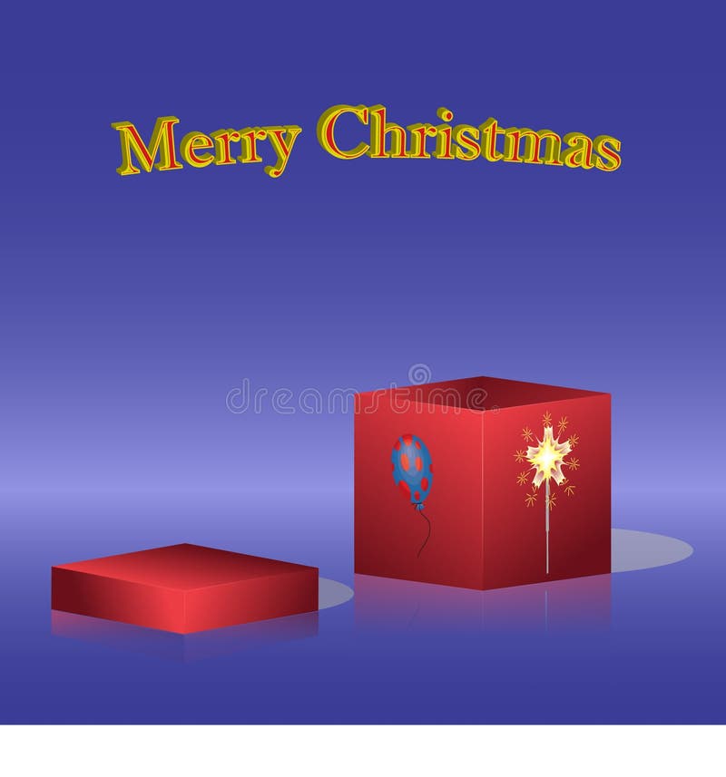 Merry Christmas - Gift box stock vector. Illustration of giving - 12136896