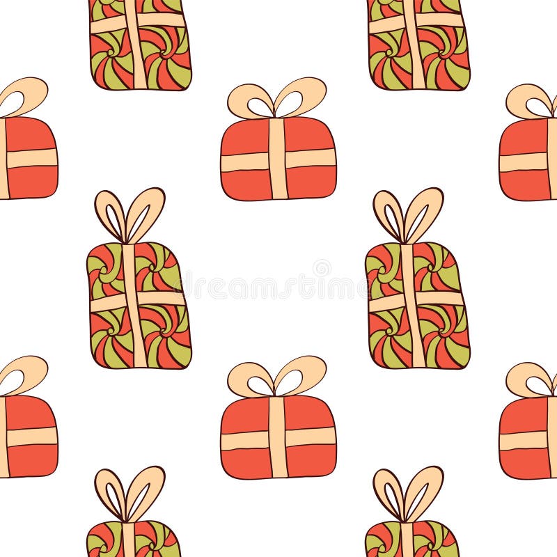 Merry Christmas Gifts Pattern Stock Illustration - Illustration of ...