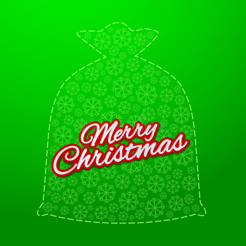 Merry Christmas on Green Background Stock Vector - Illustration of ...
