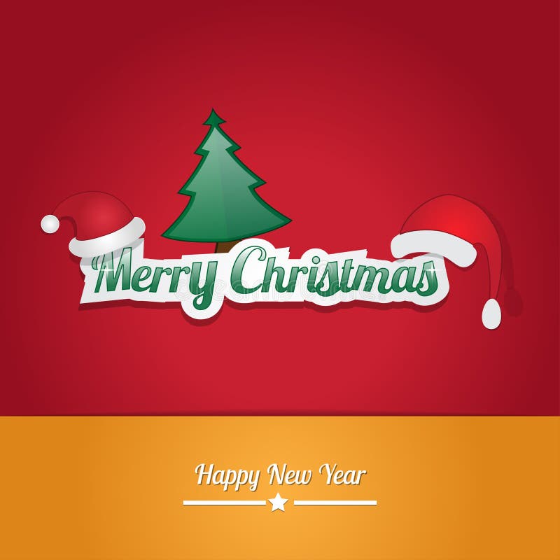 Merry Christmas Greeting Card Design Stock Vector - Illustration of ...