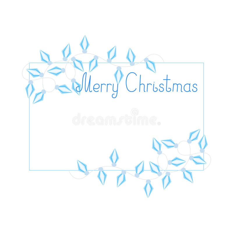 Merry Christmas Greeting Rectangular Frame Festive Arrangement Banner ...