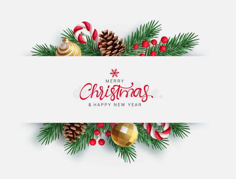 Merry Christmas Greeting Vector Template Design. Stock Vector ...