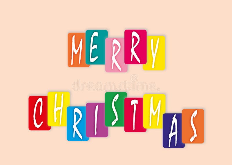 Merry Christmas Greetings on Colorful Rectangular Shapes Stock ...