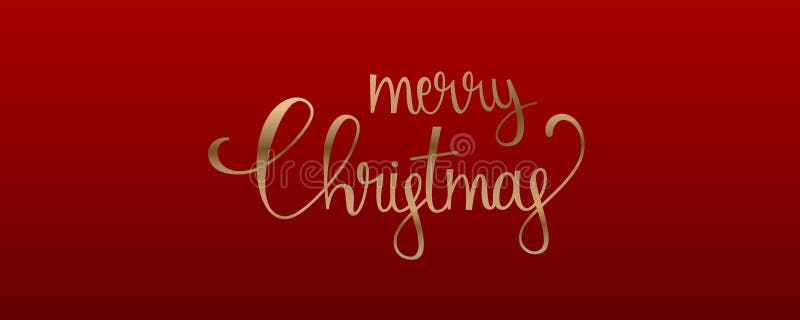 Merry Christmas Hand Written Message in Gold Stock Illustration ...