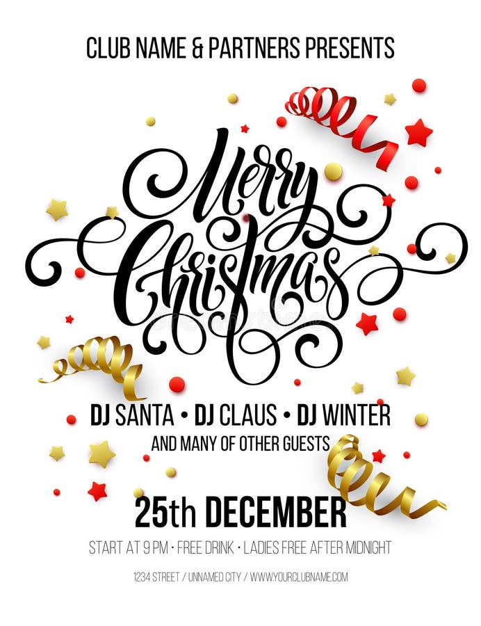 Merry Christmas Handwriting Script Lettering. Christmas Greeting ...