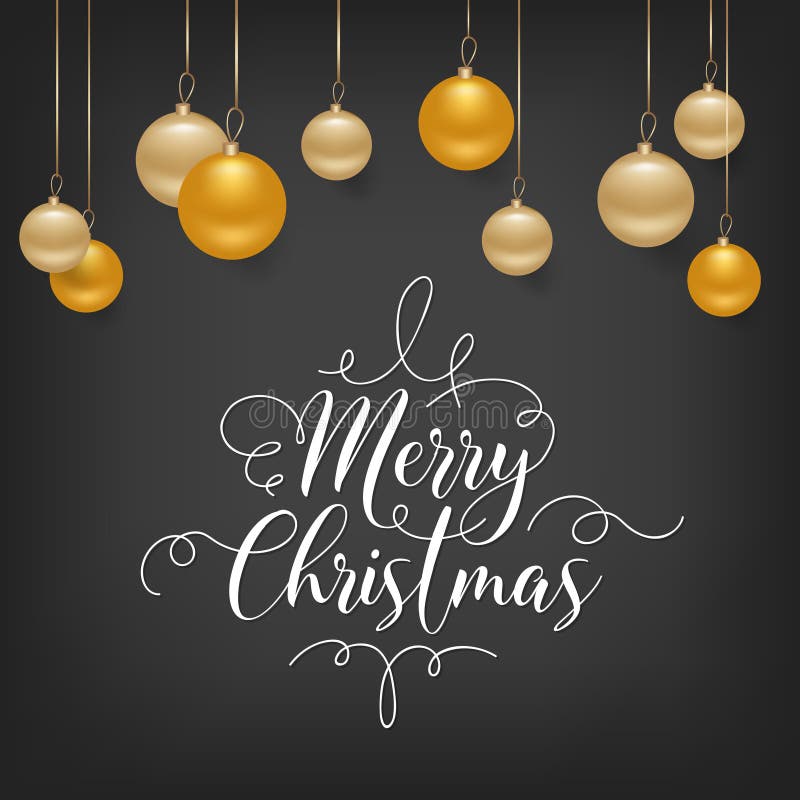 Merry Christmas Handwriting Script Lettering. Invitation Greeting ...