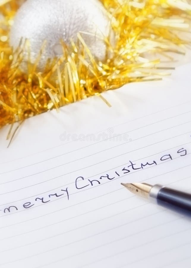 Merry Christmas Handwritten Message Stock Photo - Image of remember ...