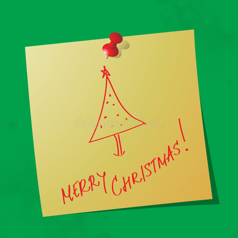 Merry Christmas Handwritten Message Stock Vector - Illustration of ...