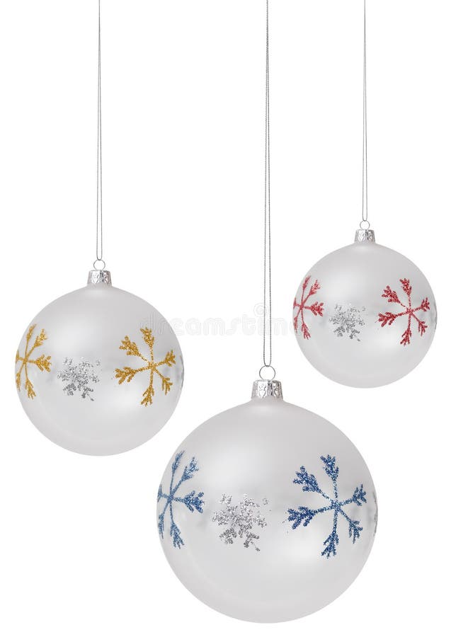 Merry Christmas Hanging Balls Decorated with Glitter Snowflake Pattern ...