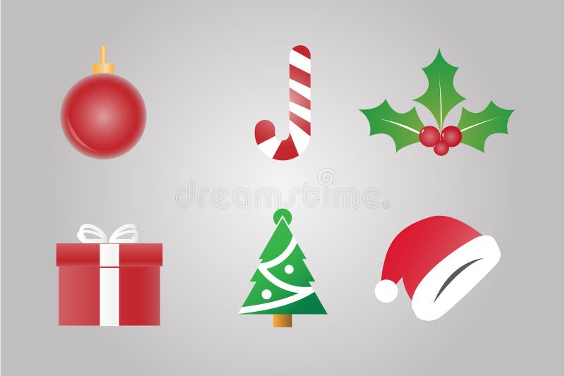 Merry Christmas and Happy New Year Flat Objects Set for Create Stock ... Merry Christmas and Happy New Year Flat Objects Set for Create Stock ...