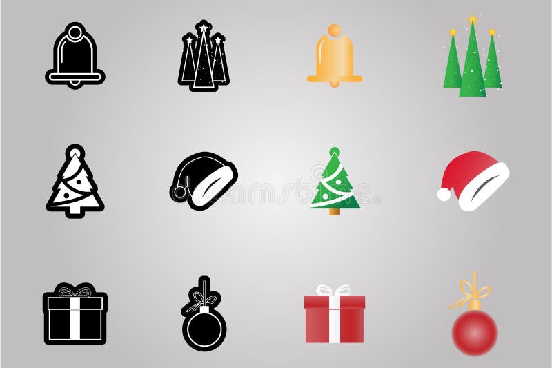Merry Christmas and Happy New Year Flat Objects Set for Create Stock ... Merry Christmas and Happy New Year Flat Objects Set for Create Stock ...