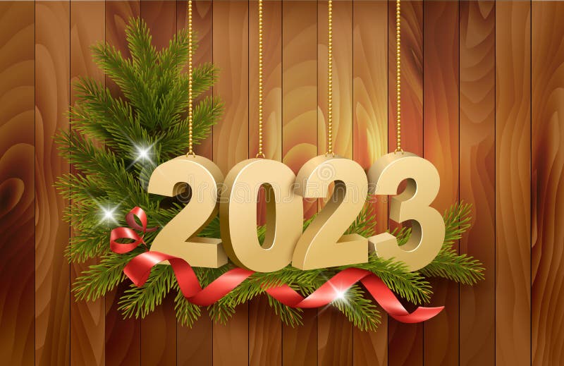 Merry Christmas And Happy New Year 2023 Stock Vector Illustration Of