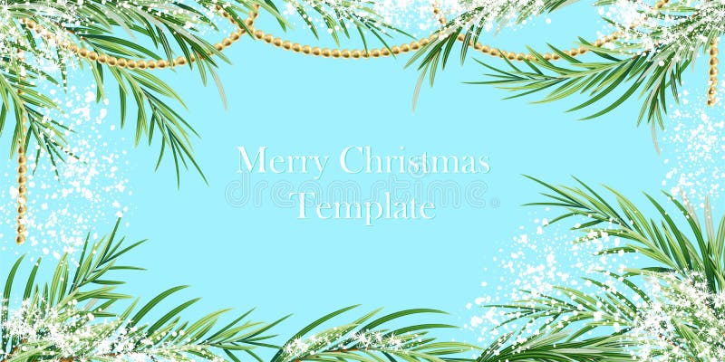 Merry Christmas Header Template Stock Illustration - Illustration of ...