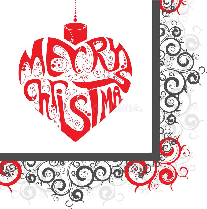 Merry Christmas heart stock vector. Illustration of artistic - 16593795
