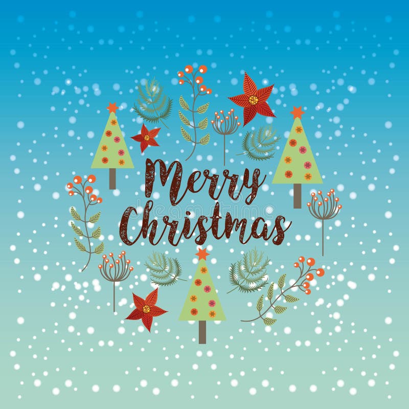 Merry Christmas Holiday December Stock Vector - Illustration of ...