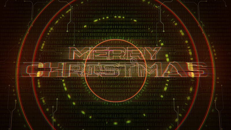 Merry Christmas with HUD Elements and Code Text Stock Footage - Video ...