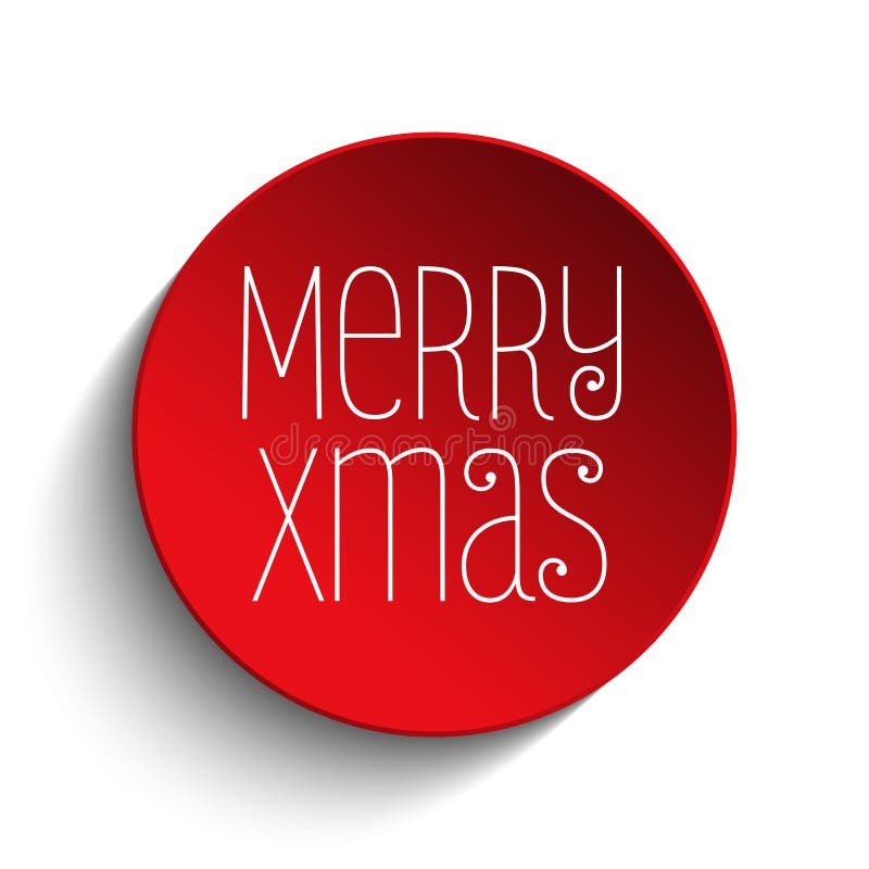 Merry Christmas Icon Button Red Stock Vector - Illustration of merry ...