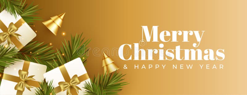 Merry Christmas Illustration with Realistic Elements Design Stock ...