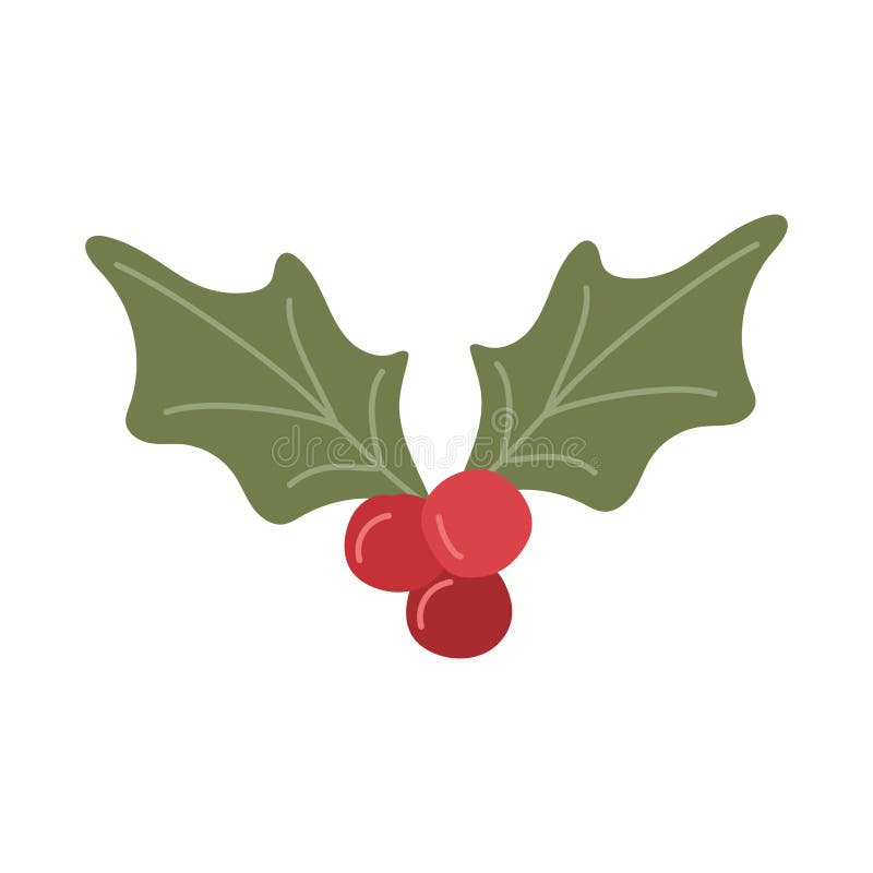 Merry Christmas Leafs and Cherries Stock Vector - Illustration of ...