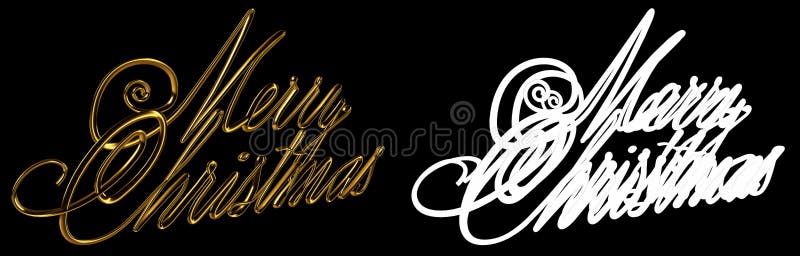 Merry Christmas Lettering Design with Alpha Channel Stock Illustration ...