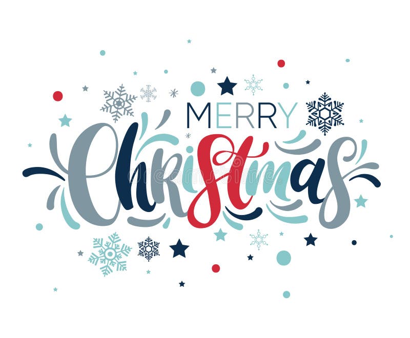 Merry Christmas Logo Background. Merry Christmas Hand Drawn Lettering ...