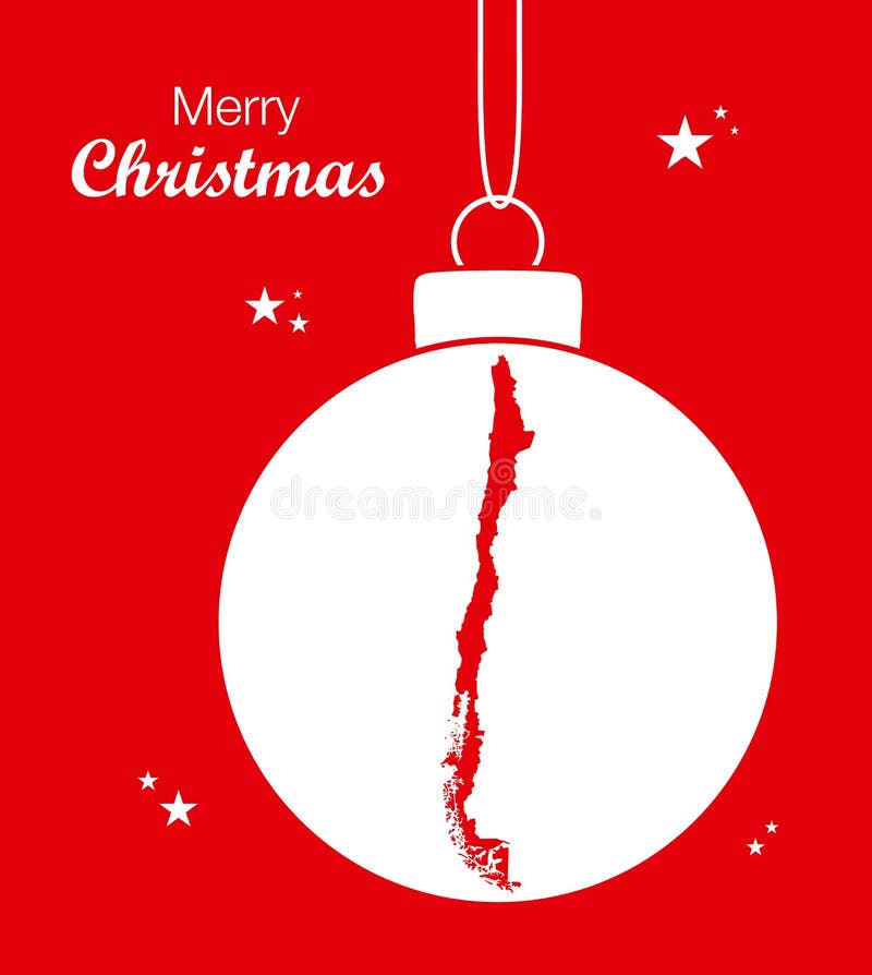 Merry Christmas Map Chile stock illustration. Illustration of simple ...