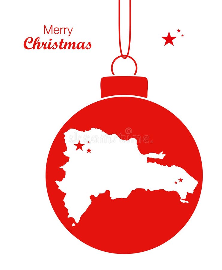 Merry Christmas Map Dominican Republic Stock Illustration ...