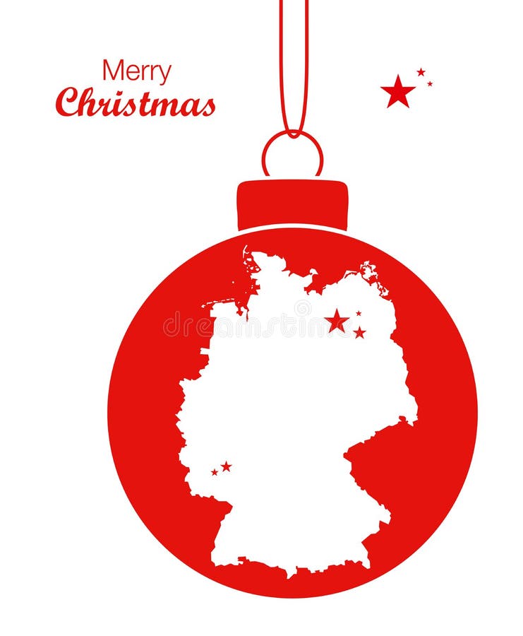 Merry Christmas Map Germany Stock Illustration - Illustration of shape ...