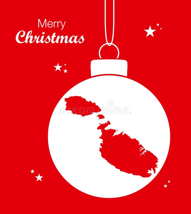 Merry Christmas Map Malta stock illustration. Illustration of ...