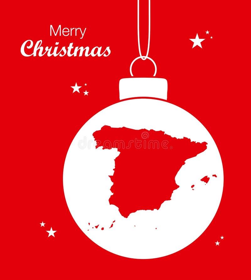 Merry Christmas Map Spain stock illustration. Illustration of design ...