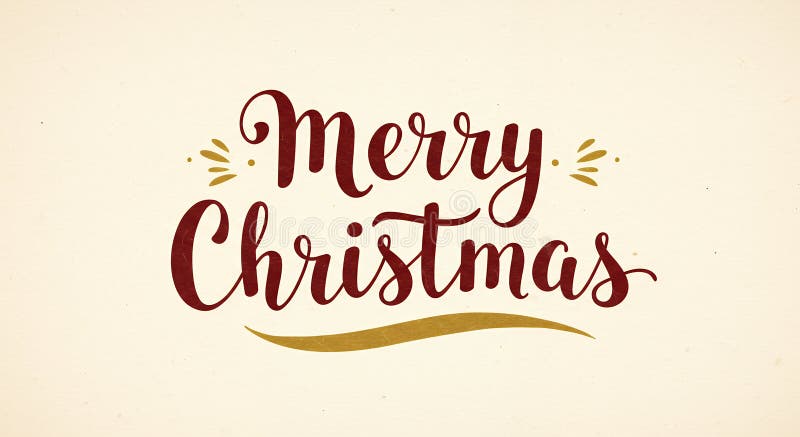 Merry Christmas Message in Elegant Script on Cream Background Stock ...