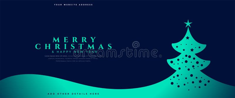 Merry Christmas and New Year Eve Greeting Banner Design Stock Vector ...