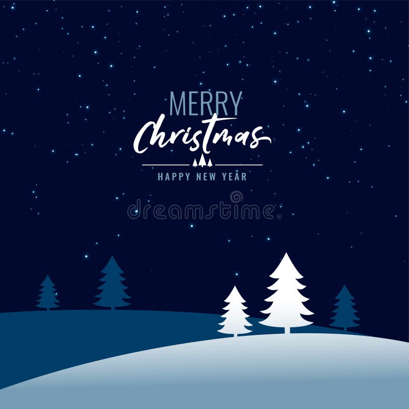 Merry Christmas Night Scene with Tree Design Stock Vector ...