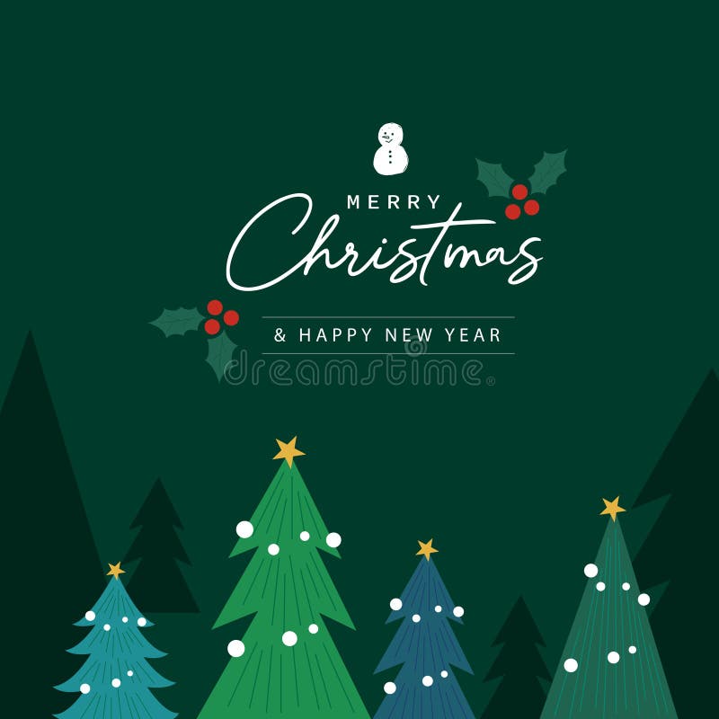 Merry Christmas Note Paper Vector Illustration with Christmas Tree ...