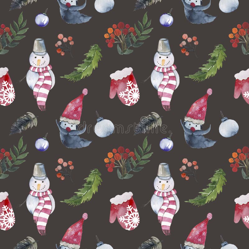 Merry Christmas Pattern Print on Paper and More. Stock Illustration ...