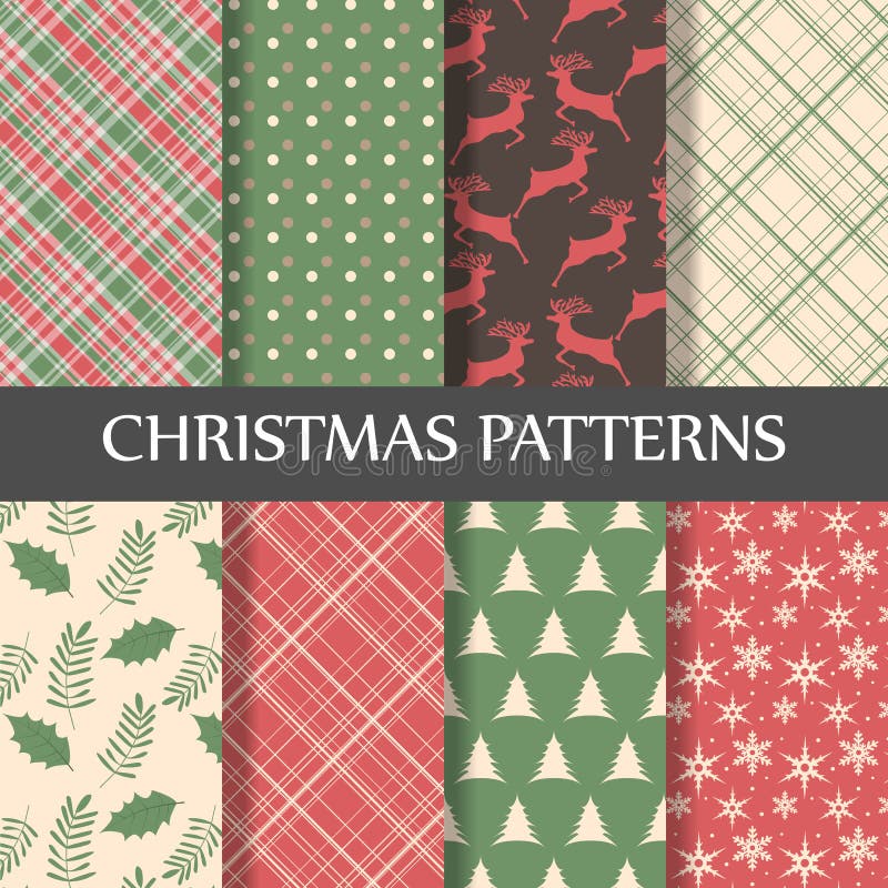 Merry Christmas Pattern Set Stock Vector - Illustration of pattern ...