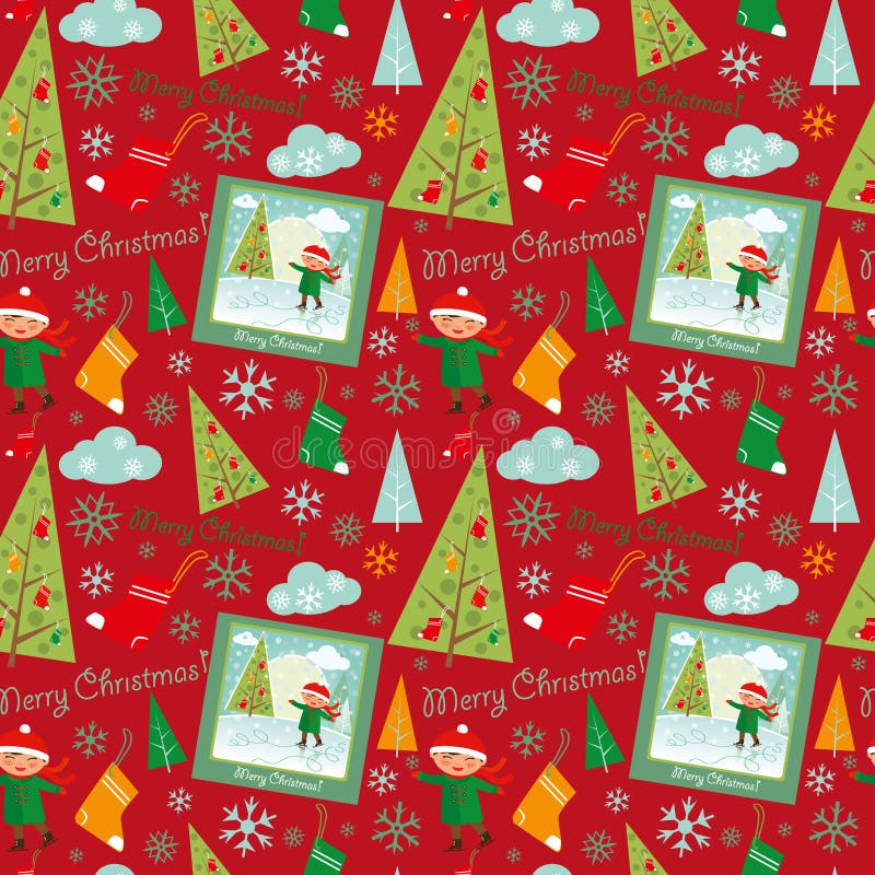 Merry christmas pattern stock vector. Illustration of happy - 63044053